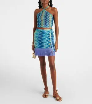 Missoni Zigzag Sheer Halterneck Top - Multicoloured