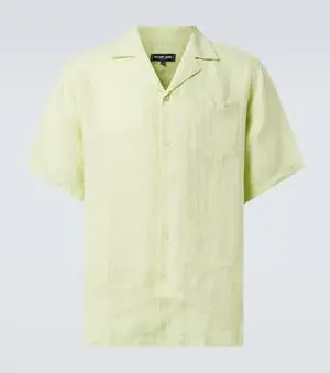 Frescobol Carioca Angelo Linen Bowling Shirt - Green