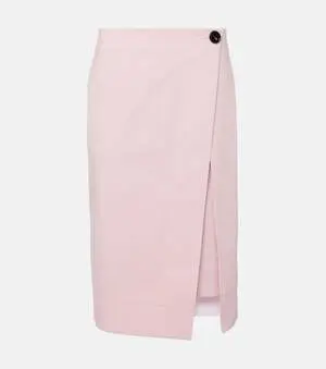 Bottega Veneta Cotton Twill Midi Skirt - Pink