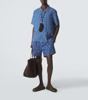 Frescobol Carioca Roberto Printed Linen Shirt - Blue