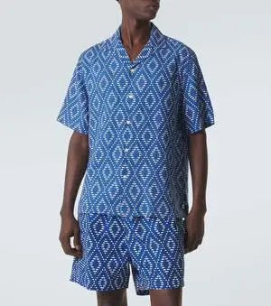 Frescobol Carioca Roberto Printed Linen Shirt - Blue