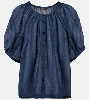 Loro Piana Gritt Ramie Shirt Blue