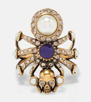 Alexander McQueen Spider Embellished Ring - Gold