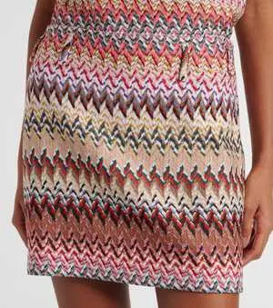 Missoni Zigzag Lamé Miniskirt - Multicoloured