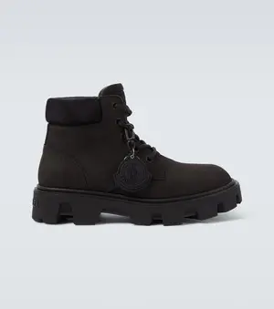 Moncler Peak City Leather Ankle Boots - Black