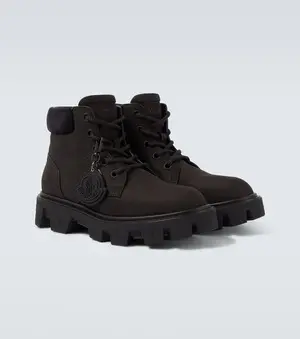 Moncler Peak City Leather Ankle Boots - Black