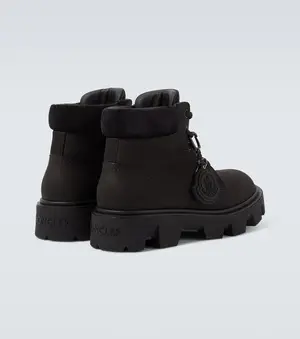 Moncler Peak City Leather Ankle Boots - Black