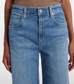 Citizens Of Humanity Lyra Long High-rise Wide-leg Jeans - Blue