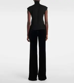 Rick Owens Virgin Wool Turtleneck Top - Black