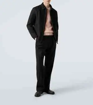 Canali Leather-trimmed Jacket