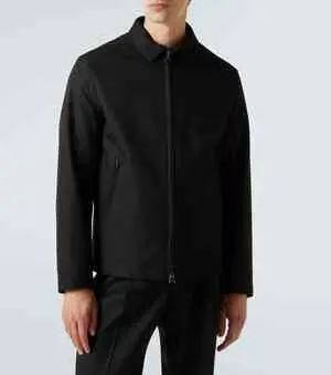 Canali Leather-trimmed Jacket