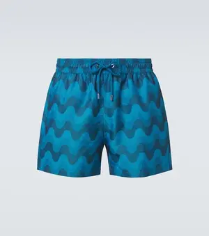 Frescobol Carioca Rio Printed Swim Trunks Blue