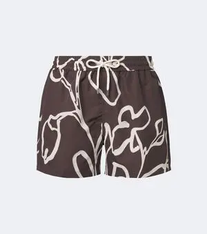 Frescobol Carioca Rio Printed Swim Trunks Brown