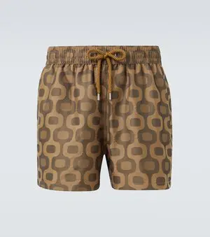 Frescobol Carioca Rio Printed Swim Trunks Brown