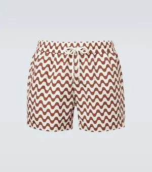 Frescobol Carioca Rio Printed Swim Trunks Brown