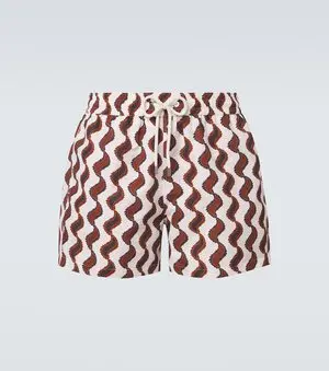 Frescobol Carioca Rio Printed Swim Trunks Brown