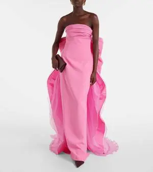 Carolina Herrera Bow-detail Strapless Crêpe Gown