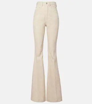 Rick Owens Bolan Cotton And Linen Bootcut Jeans - Beige