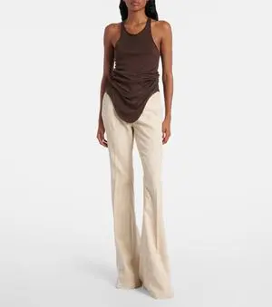 Rick Owens Bolan Cotton And Linen Bootcut Jeans