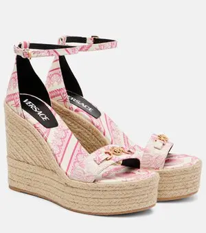 Versace Medusa '95 Leather Espadrille Wedges - Multicoloured