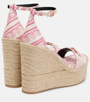 Versace Medusa '95 Leather Espadrille Wedges - Multicoloured