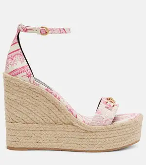Versace Medusa '95 Leather Espadrille Wedges - Multicoloured
