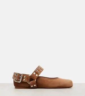 Alaïa Biker Suede Mary Jane Flats