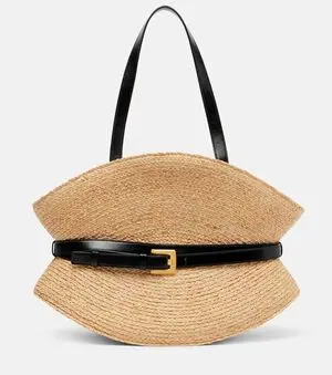 Balmain Shuffle Medium Raffia Tote Bag - Neutrals