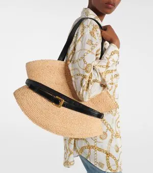 Balmain Shuffle Medium Raffia Tote Bag - Neutrals