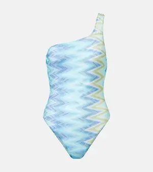 Missoni Zigzag One-shoulder Swimsuit - Multicoloured
