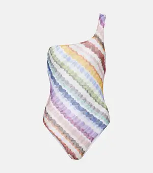 Missoni Zigzag One-shoulder Swimsuit - Multicoloured