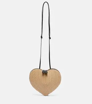 Alaïa Alaïa Le Cœur Woven Crossbody Bag Beige
