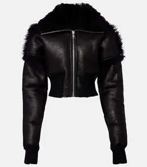 Rick Owens Flight Cropped Leather Jacket