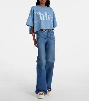 Chloé Nama 80 Leather Platform Sandals - White
