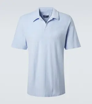 Frescobol Carioca Faustino Cotton-blend Terry Polo Shirt - Blue