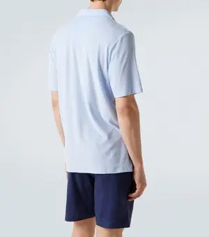 Frescobol Carioca Faustino Cotton-blend Terry Polo Shirt - Blue