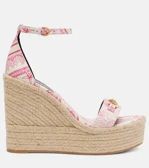 Versace Medusa '95 Leather Espadrille Wedges