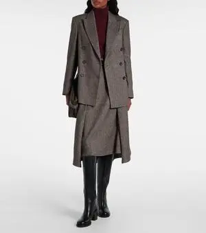 Brunello Cucinelli Wool And Linen-blend Blazer - Brown