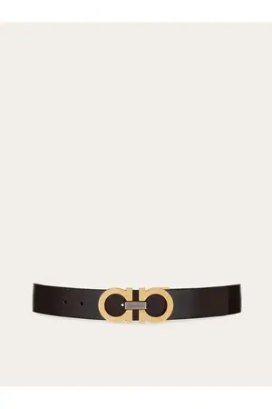 FERRAGAMO Reversible Gancini Belt Natural