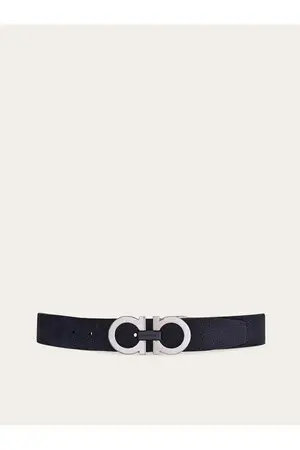 FERRAGAMO Adjustable Gancini Belt Navy
