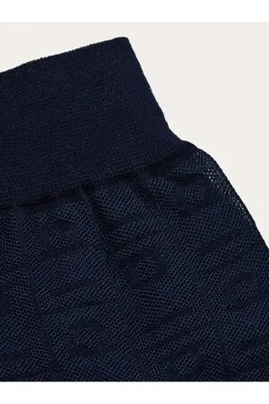 FERRAGAMO Monogram Ankle Socks - Navy