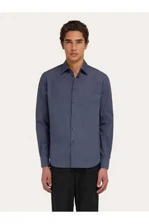 FERRAGAMO Micro-patterned Shirt - Natural