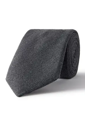Canali 8cm Wool And Silk-blend Tie - Gray