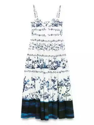 Erdem Floral-Print Midi Dress White