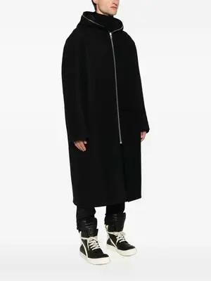 Rick Owens Hooded Raincoat - Black