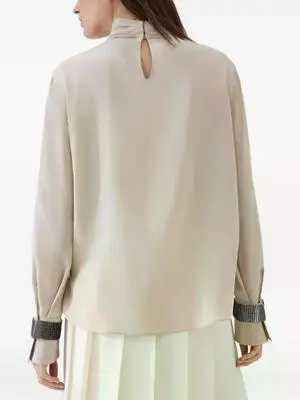 Brunello Cucinelli Crêpe De Chine Blouse - Neutrals