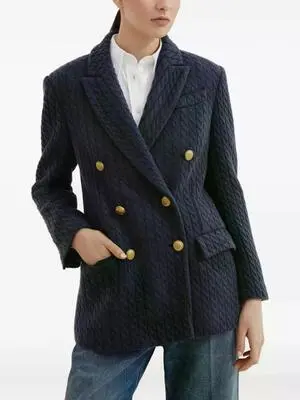 Brunello Cucinelli Double-breasted Textured Blazer