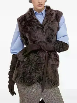 Brunello Cucinelli Shearling Belted Vest