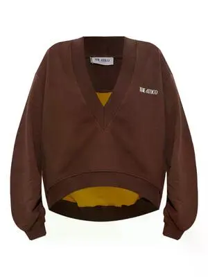 Attico V-neck Sweatshirt - Brown