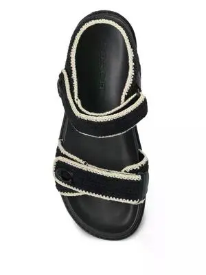 COACH® Brynn Crochet Double-strap Sandals - Black